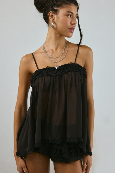 Out From Under Merrit Sheer Ruffle Tunic Tank Top | Urban Outfitters