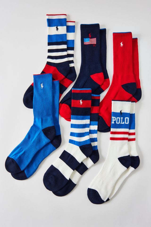 Polo Ralph Lauren USA Crew Sock 6-Pack | Urban Outfitters