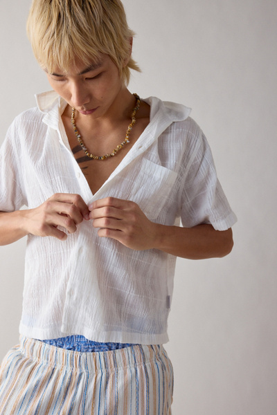 Standard Cloth Liam Textured Gauze Button-Down Shirt | Urban Outfitters