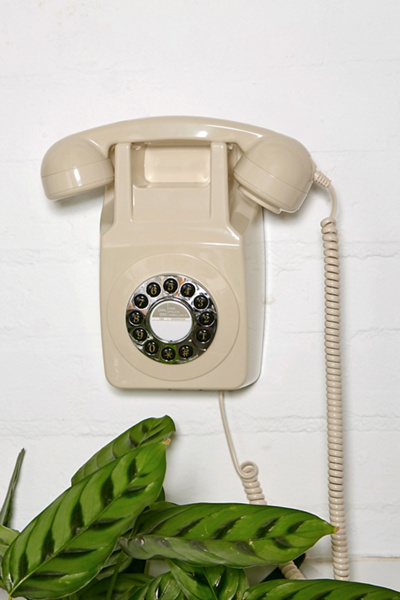 GPO 746 Retro Push Button Dial Landline Wall Mount Phone | Urban Outfitters