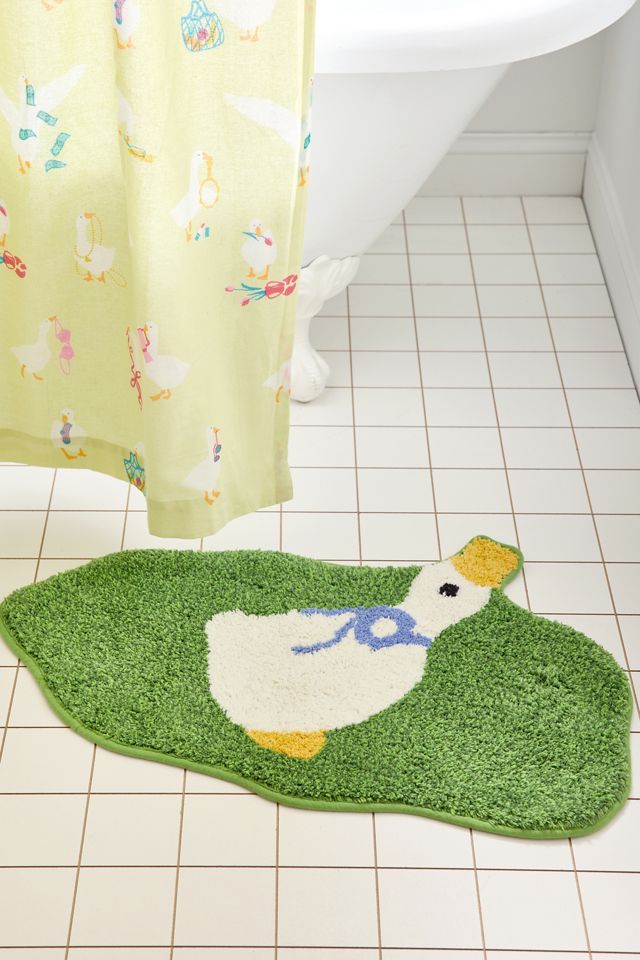 Cheeky Goose Shape Tufted Bath Mat | Urban Outfitters