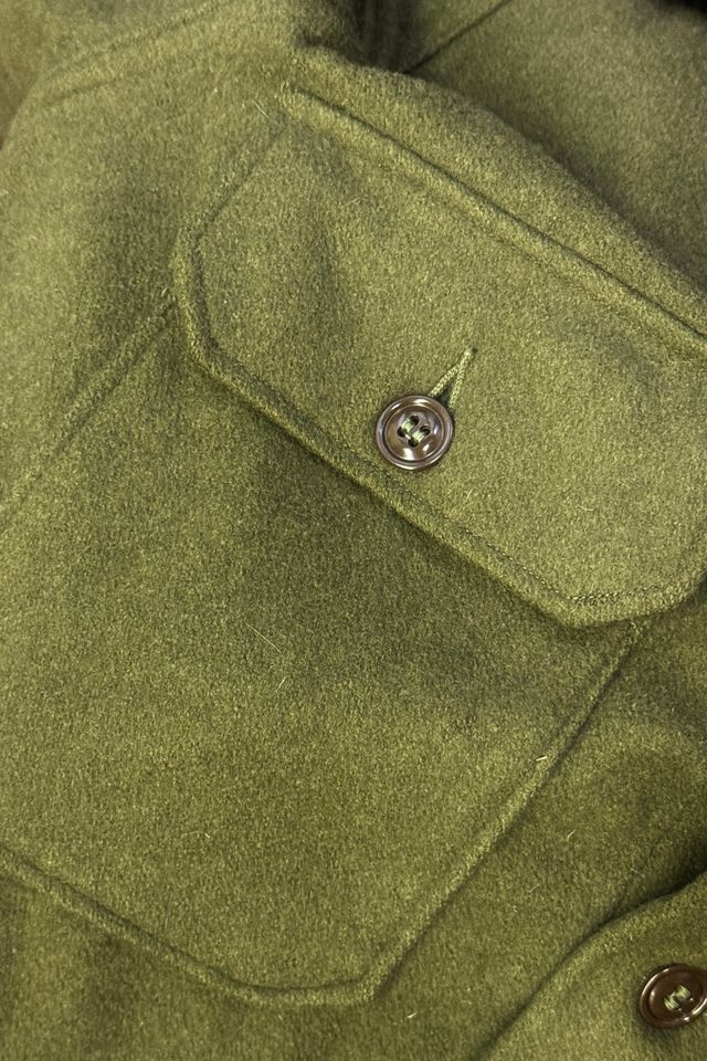 Vintage 1960’s Olive Green Wool Shirt Jacket | Urban Outfitters