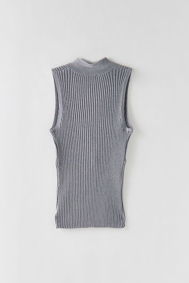 Vintage Metallic Ribbed Tank Top | Urban Outfitters
