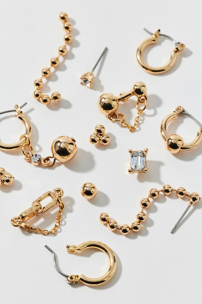 Ball Bead Post & Hoop Earring Set | Urban Outfitters
