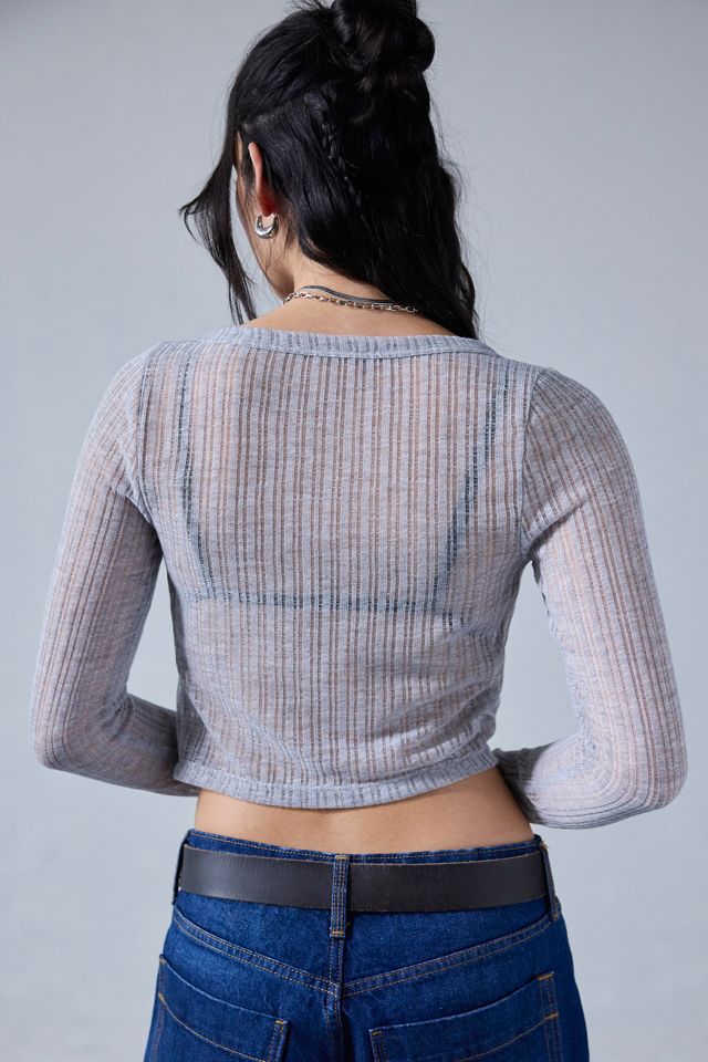 ReMADE By UO Remnants Tie-Front Long Sleeve Top | Urban Outfitters