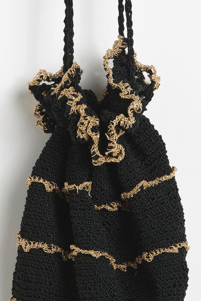 Vintage Crochet Drawstring Bag | Urban Outfitters