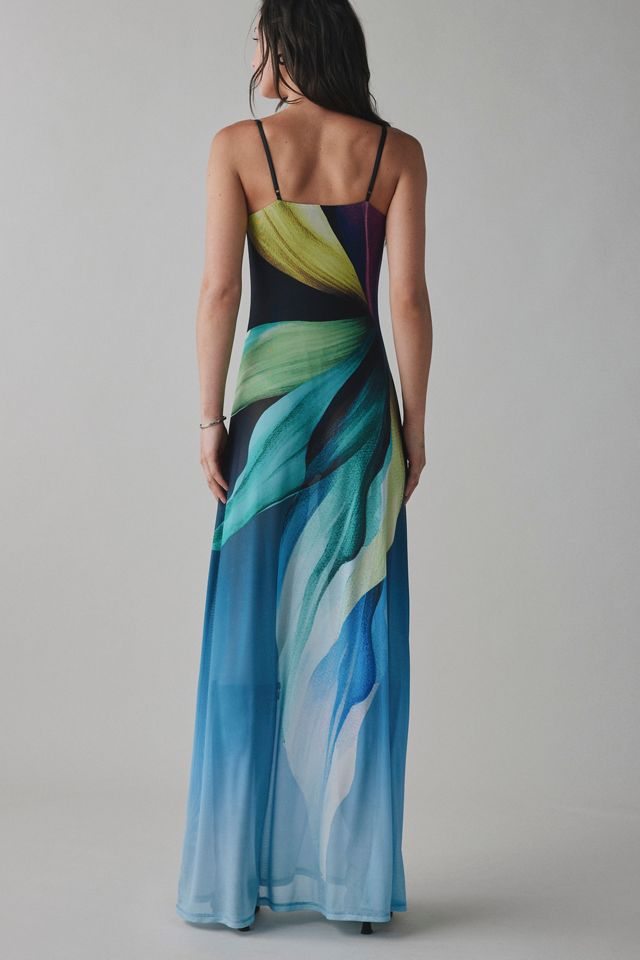 AFRM Shea Semi-Sheer Mesh Slip Maxi Dress | Urban Outfitters Canada