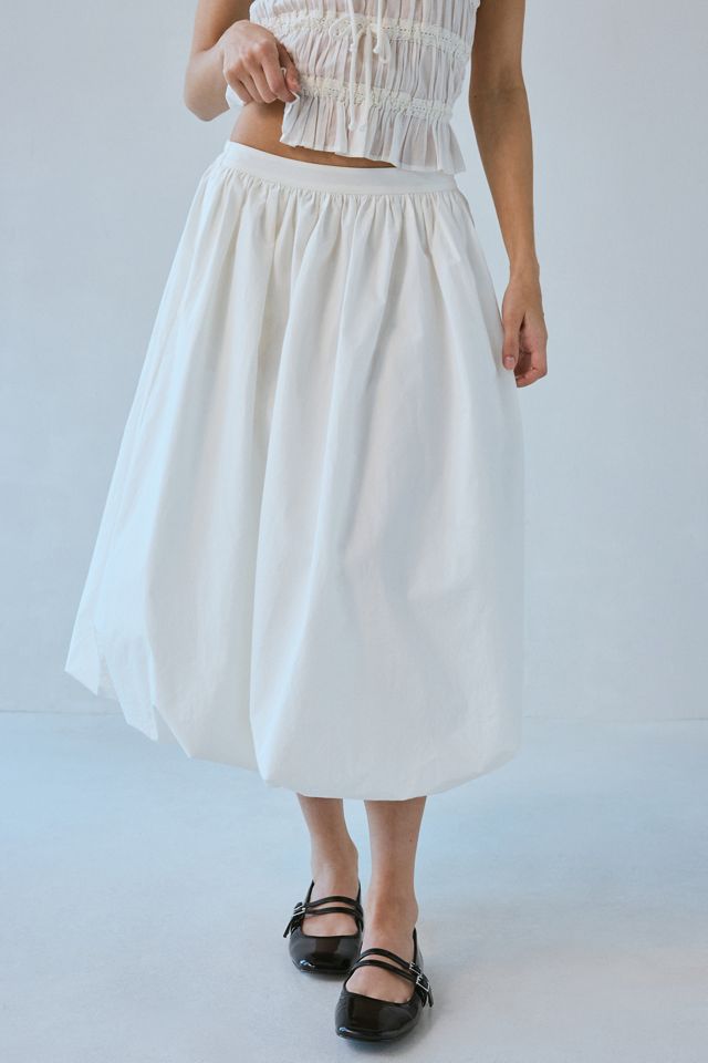 Kimchi Blue Maggie Bubble Hem Midi Skirt | Urban Outfitters