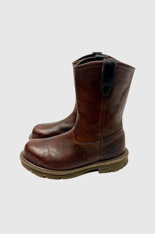 Vintage 1990’s Wolverine Vibram Sole Leather Rancher Cowboy Work Boots ...