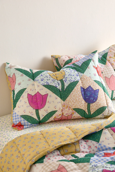 Renee Tulip Patchwork Quilted Sham Set | Urban Outfitters