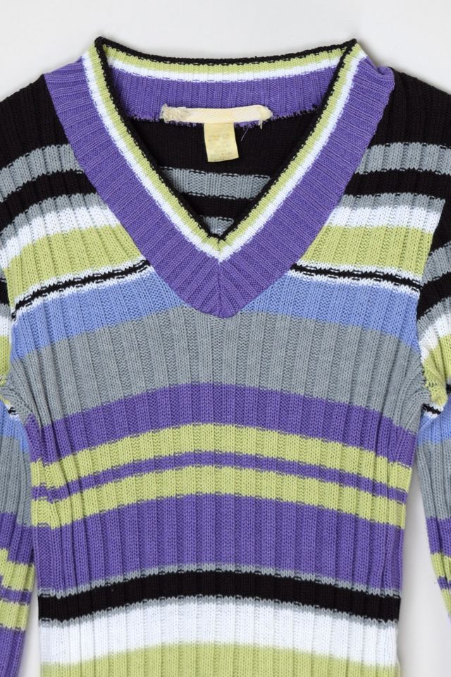 Vintage Y2k Striped Ribbed Sweater | Urban Outfitters