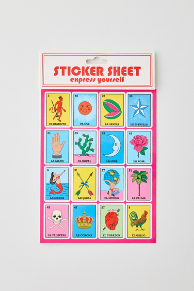 Lotería Bingo Sticker Sheet | Urban Outfitters