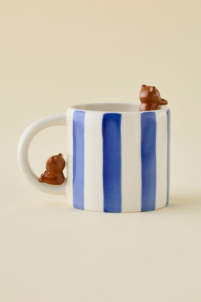 Sleeping Teddy Bear Sculpted Ceramic Mug | Urban Outfitters