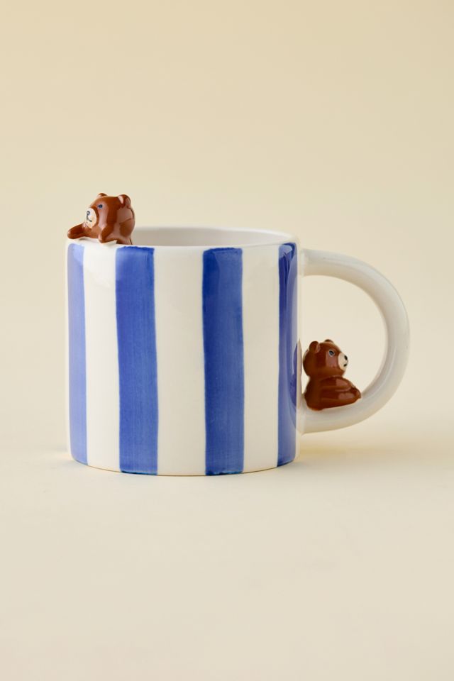 Sleeping Teddy Bear Sculpted Ceramic Mug | Urban Outfitters