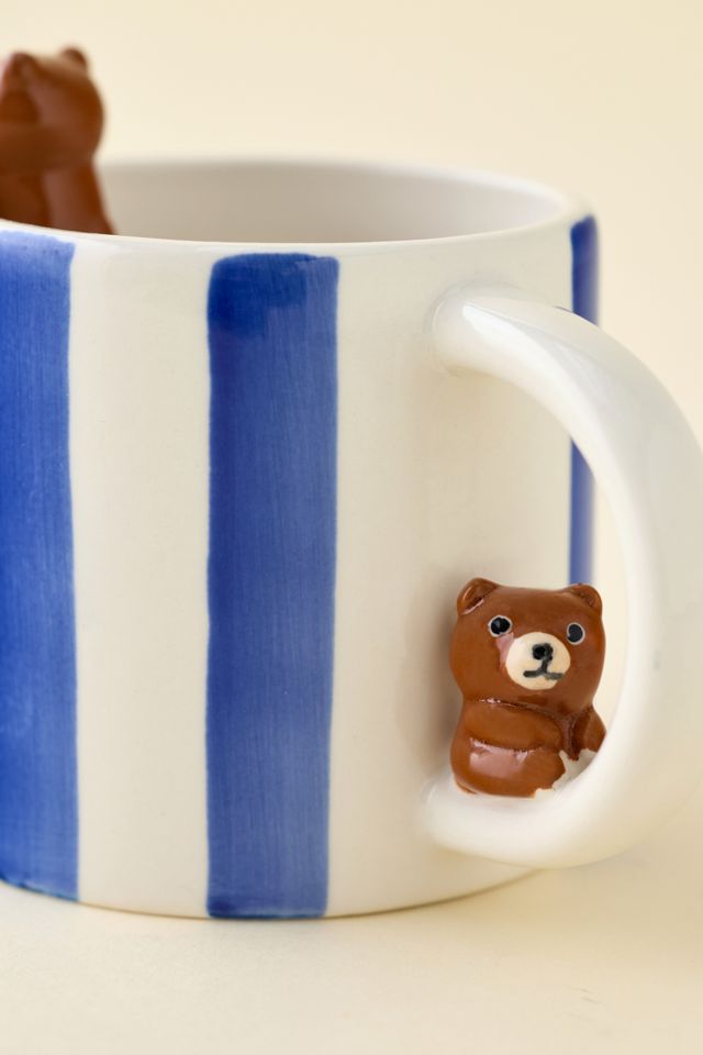 Sleeping Teddy Bear Sculpted Ceramic Mug | Urban Outfitters