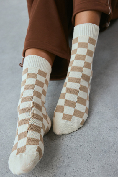 Checkerboard Print Crew Sock | Urban Outfitters