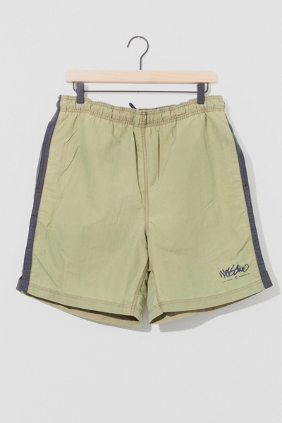 Vintage 1990s Mossimo Distressed Logo Swim Trunks | Urban Outfitters