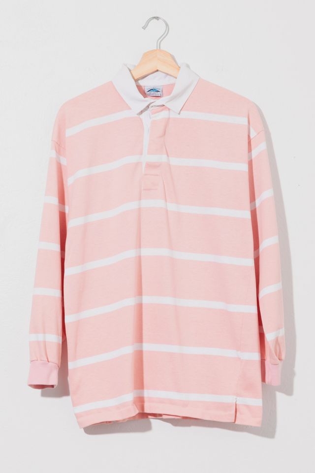 Vintage 1980s Pink Stripe Long Sleeve Rugby Shirt | Urban Outfitters