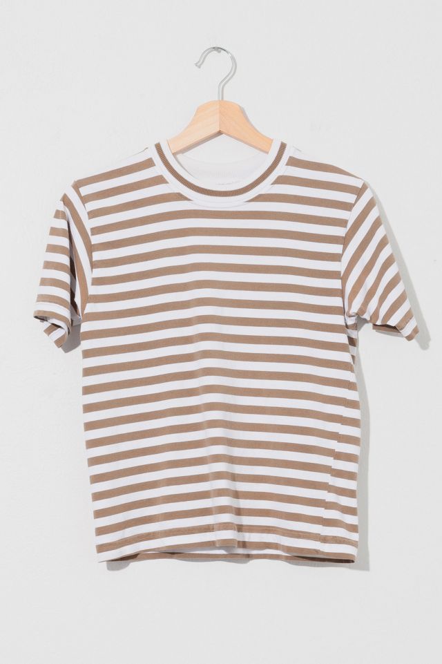 Vintage 1990s Brown Striped T-Shirt | Urban Outfitters