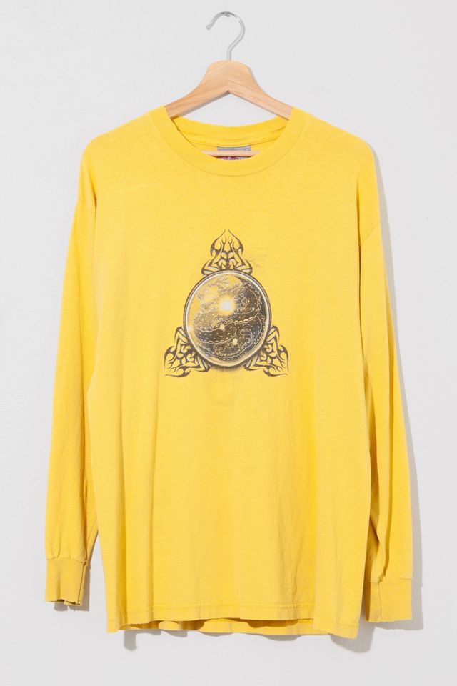 Vintage 1990s Distressed Yellow Long Sleeve Graphic T-Shirt | Urban ...