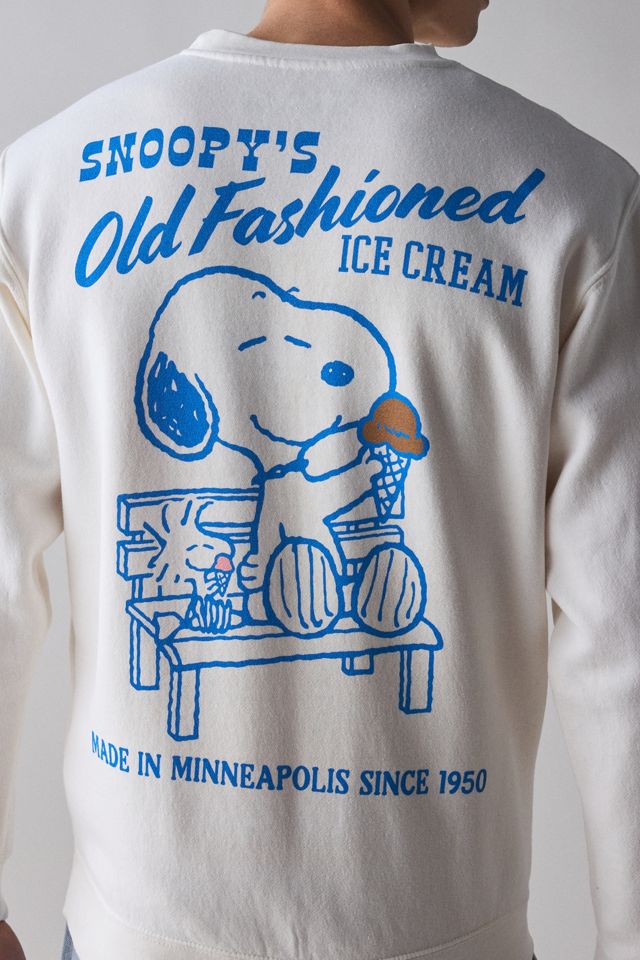 Peanuts Snoopy's Old Fashioned Ice Cream Graphic Crew Neck Sweatshirt ...