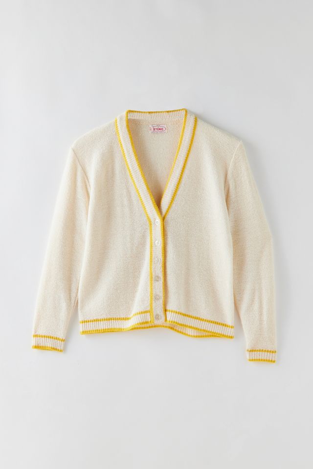 Vintage Stripe Trim Cardigan | Urban Outfitters