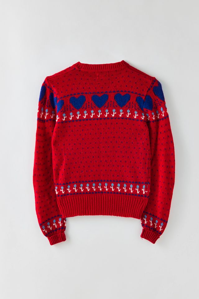 Vintage Heart Crew Neck Sweater | Urban Outfitters