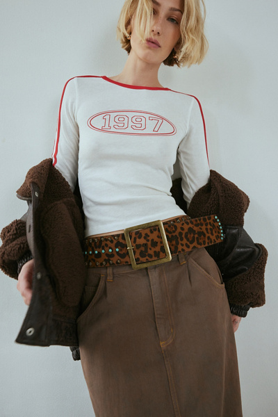 Wide Cheetah Animal Print Belt | Urban Outfitters