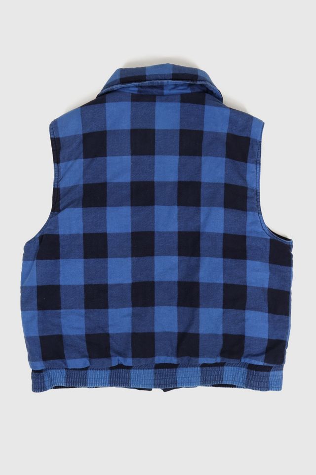 Vintage Blue Plaid Vest | Urban Outfitters