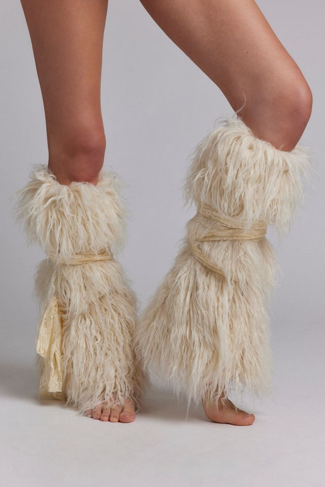 Fluffy Furry Textured Leg Warmer | Urban Outfitters