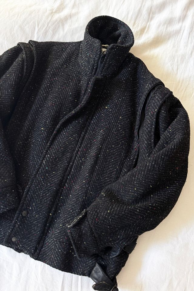 Vintage 80's Herringbone Wool Speckled Boxy Jacket | Urban Outfitters
