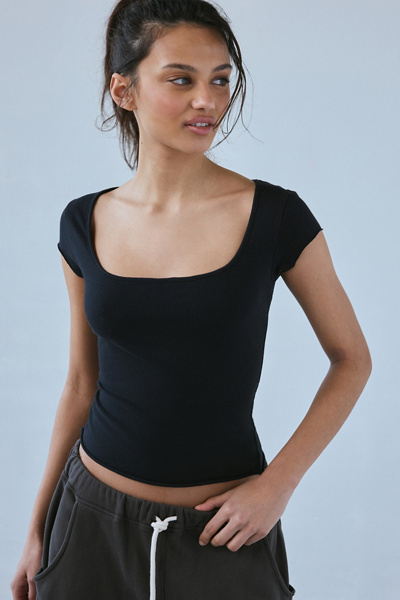 Out From Under Essential Cotton Compression Square Neck Baby Tee ...