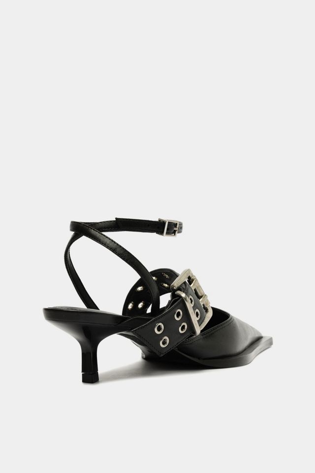 Schutz Jess Buckle Leather Kitten Heel | Urban Outfitters