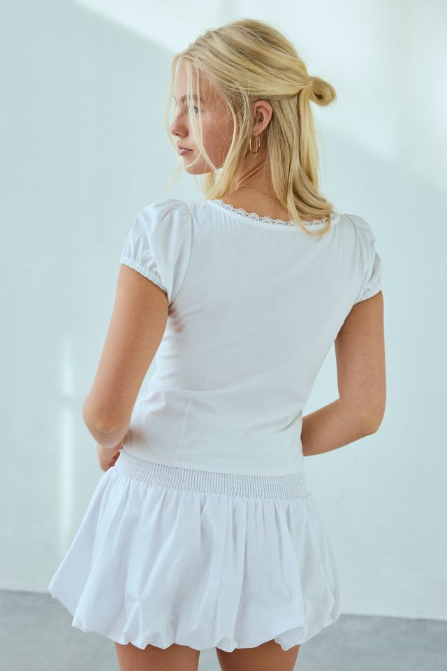 Motel Ilias Lace-Trim Corset Top | Urban Outfitters Canada