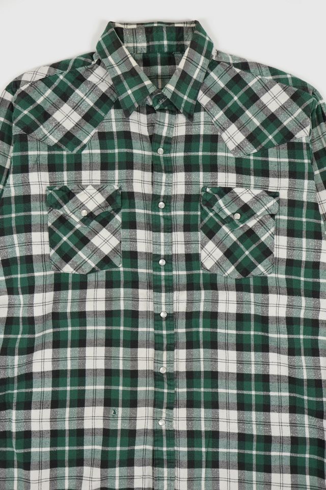 Vintage Plaid Snap Button Shirt | Urban Outfitters