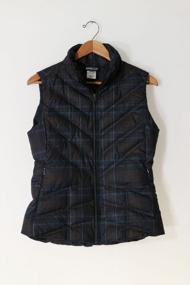 Vintage Patagonia Full Zip Plaid Puffer Vest | Urban Outfitters