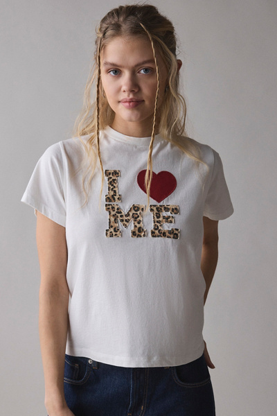 I Heart Me Applique Graphic Slim Tee | Urban Outfitters
