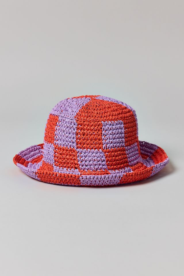 Checkered Straw Bucket Hat | Urban Outfitters Canada
