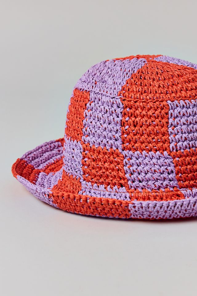 Checkered Straw Bucket Hat | Urban Outfitters Canada