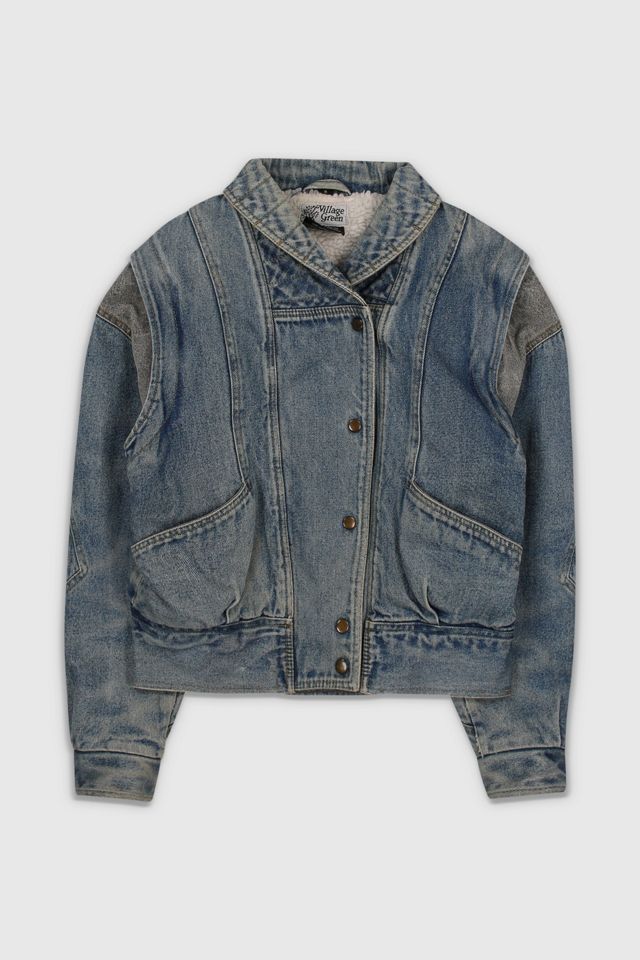 Vintage Fleece Lined Two Tone Denim Vest Jacket | Urban Outfitters