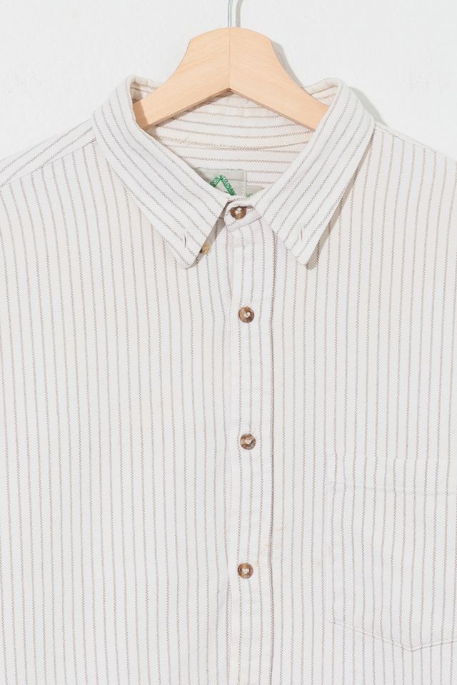Vintage 1990s Distressed Stripped Button Up Shirt | Urban Outfitters