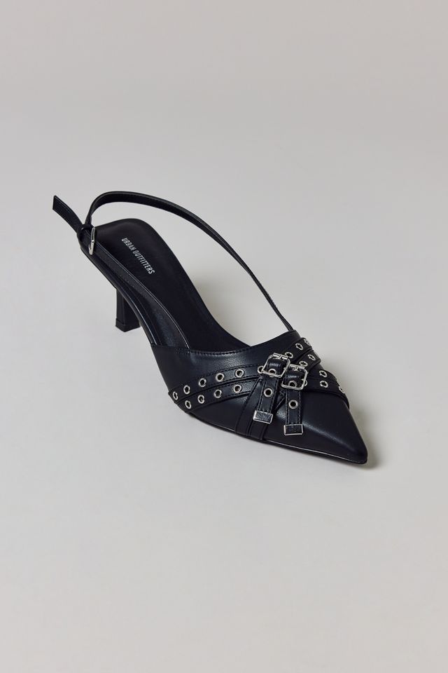 UO Wren Buckle Sling Back Kitten Heels | Urban Outfitters