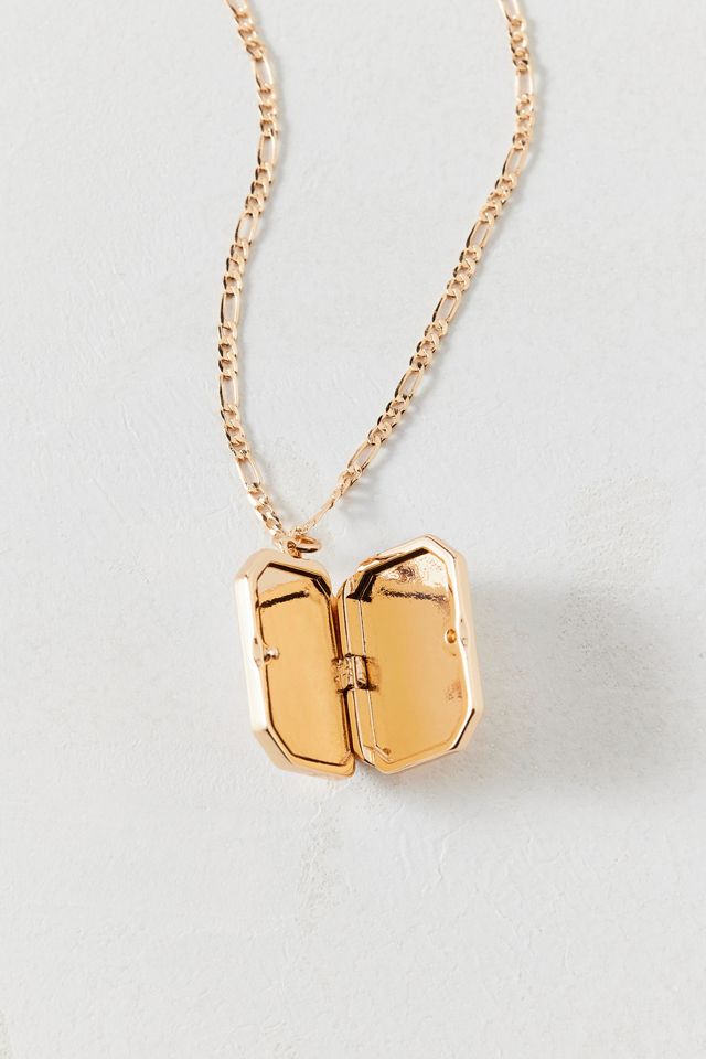 Rhinestone Sunburst Rectangle Locket Necklace | Urban Outfitters
