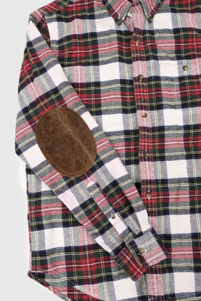 Vintage Elbow Patch Flannel Button-Down Shirt | Urban Outfitters