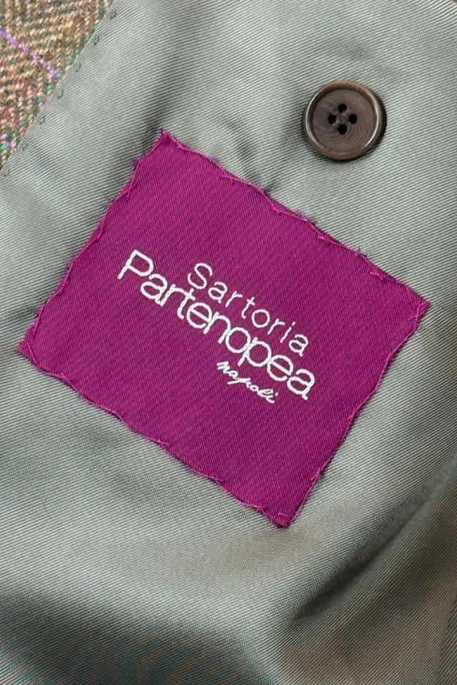 Vintage 2000’s Sartoria Partenopea Plaid Herringbone Wool Blazer ...