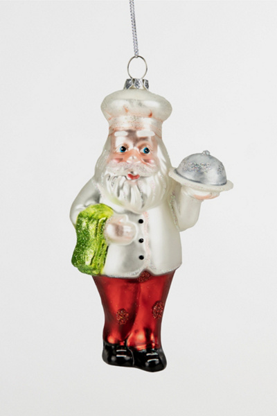 Santa Chef Glass Ornament | Urban Outfitters