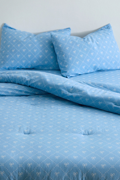 Eloise Bow Patterned Core Comforter Set | Urban Outfitters
