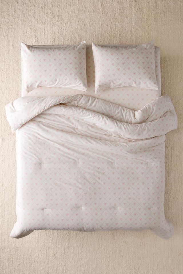 Eloise Bow Patterned Core Comforter Set | Urban Outfitters