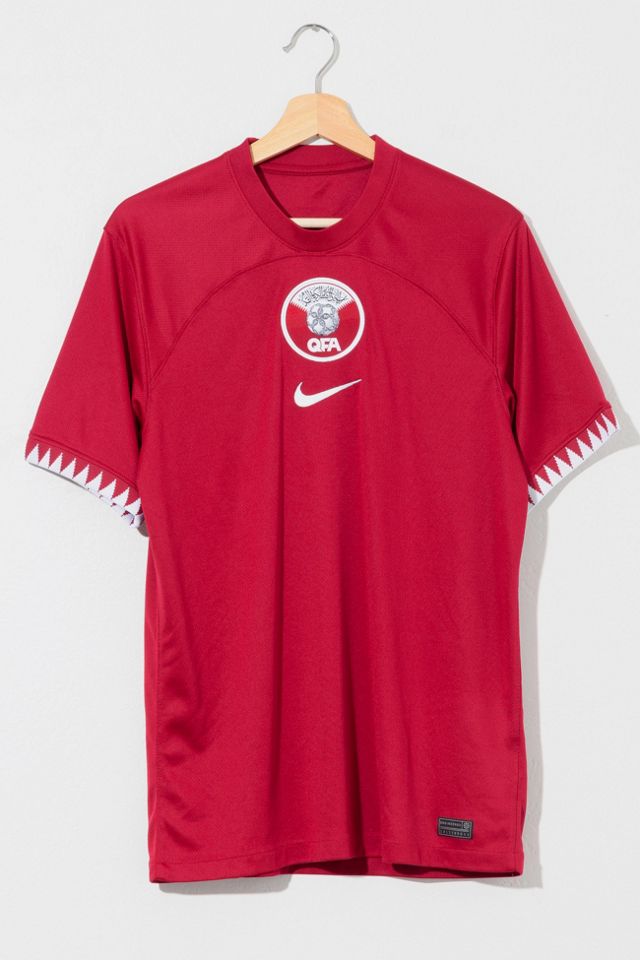 Vintage Y2K Nike Qatar Dri-Fit Embroidered Soccer Jersey | Urban Outfitters