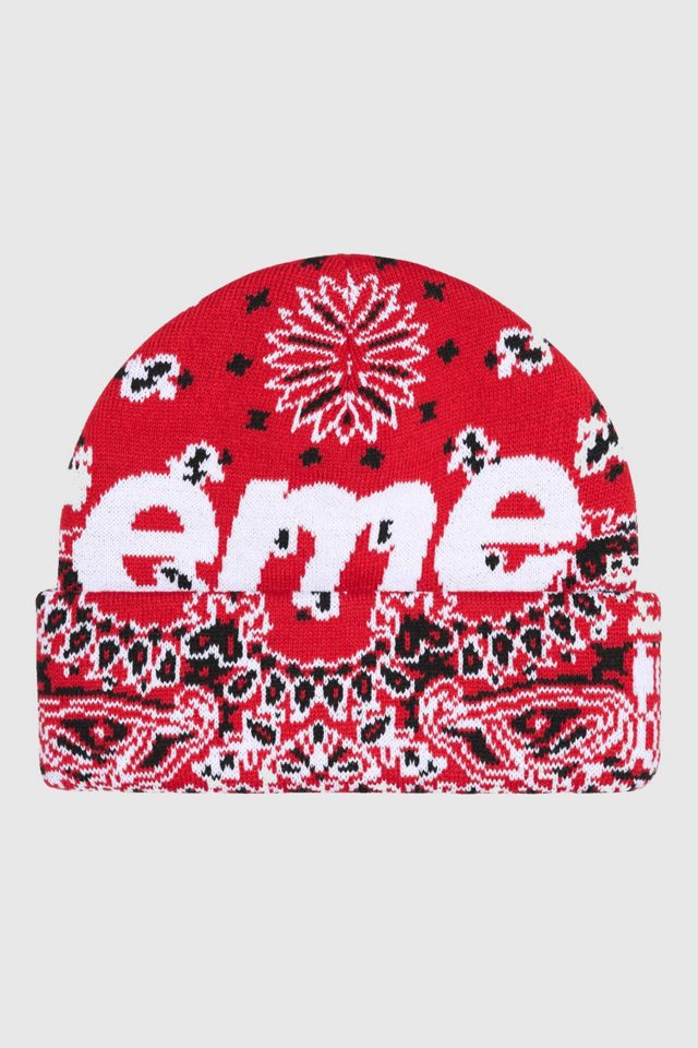 Supreme Bandana Big Logo Beanie | Urban Outfitters